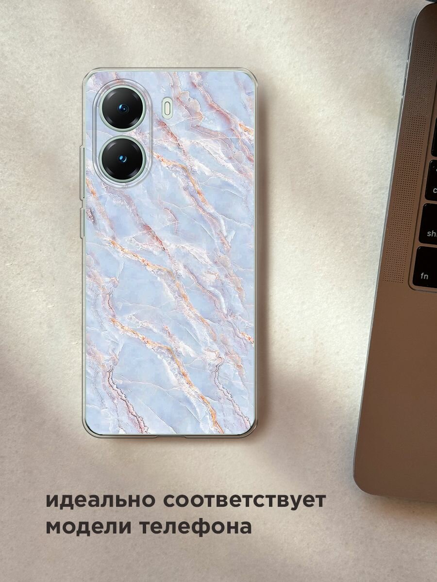 Чехол на Poco X7 Pro / Поко X7 Про с принтом "Сиреневый мрамор" — фото 1