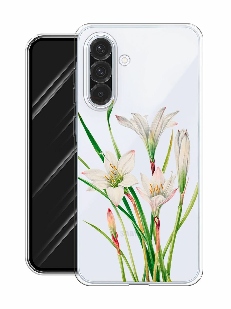 Чехол на Samsung Galaxy A36 5G / Самсунг A36 5G с принтом "White lily", прозрачный — фото 1