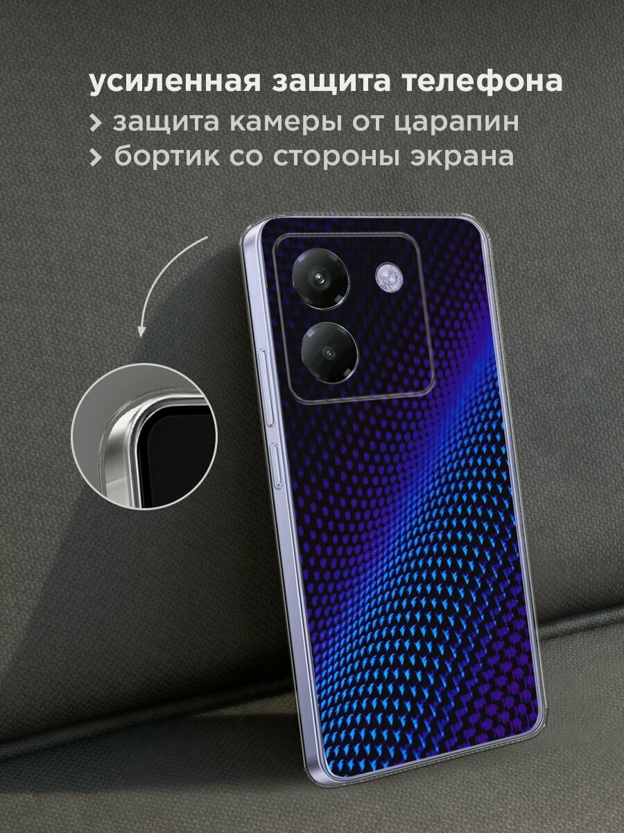 Силиконовый чехол на Poco M7 Pro / Поко М7 Про с принтом "Синий карбон" — фото 1