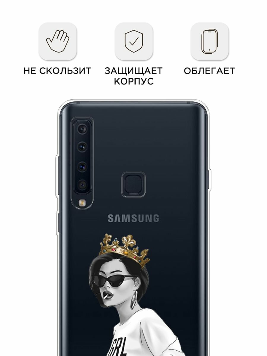 Чехол на Samsung Galaxy A9 2018 / Самсунг Галакси А9 2018 с принтом Be your Queen, прозрачный — фото 1