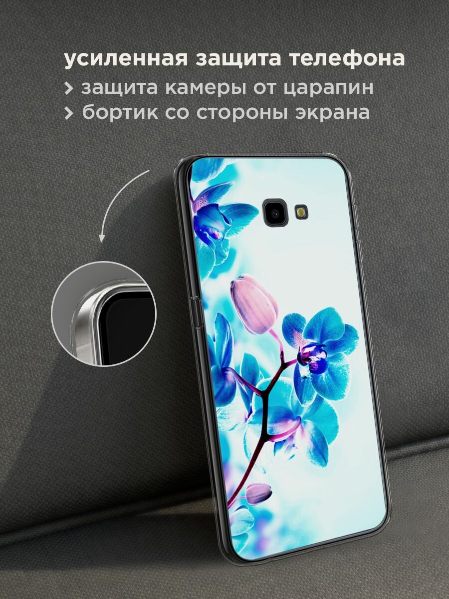 Чехол на Samsung Galaxy J4 Plus 2018 / Самсунг J4 Plus 2018 с принтом "Голубая орхидея" — фото 1