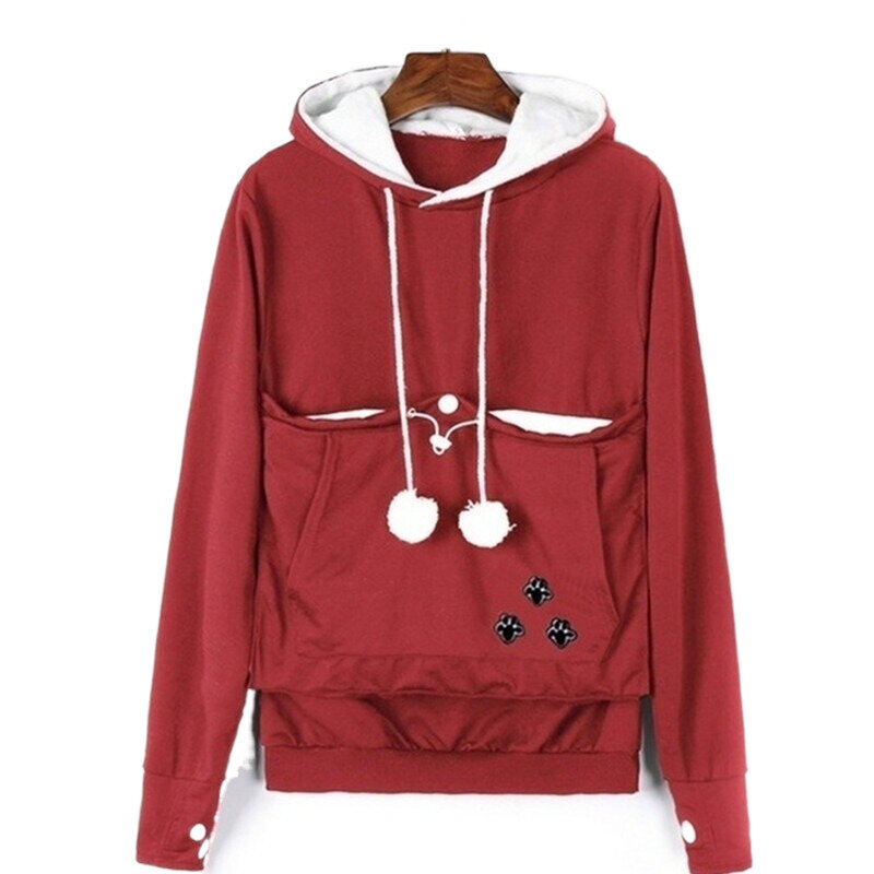 Модная толстовка с капюшоном для домашних животных, кошка, собака, кенгуру, с большим карманом, пара, куртка с длинным рукавом