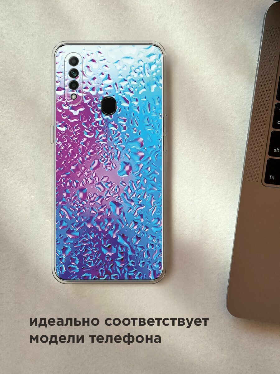 Силиконовый чехол на Oppo A31 / Оппо А31 с принтом "Капли на стекле" — фото 1
