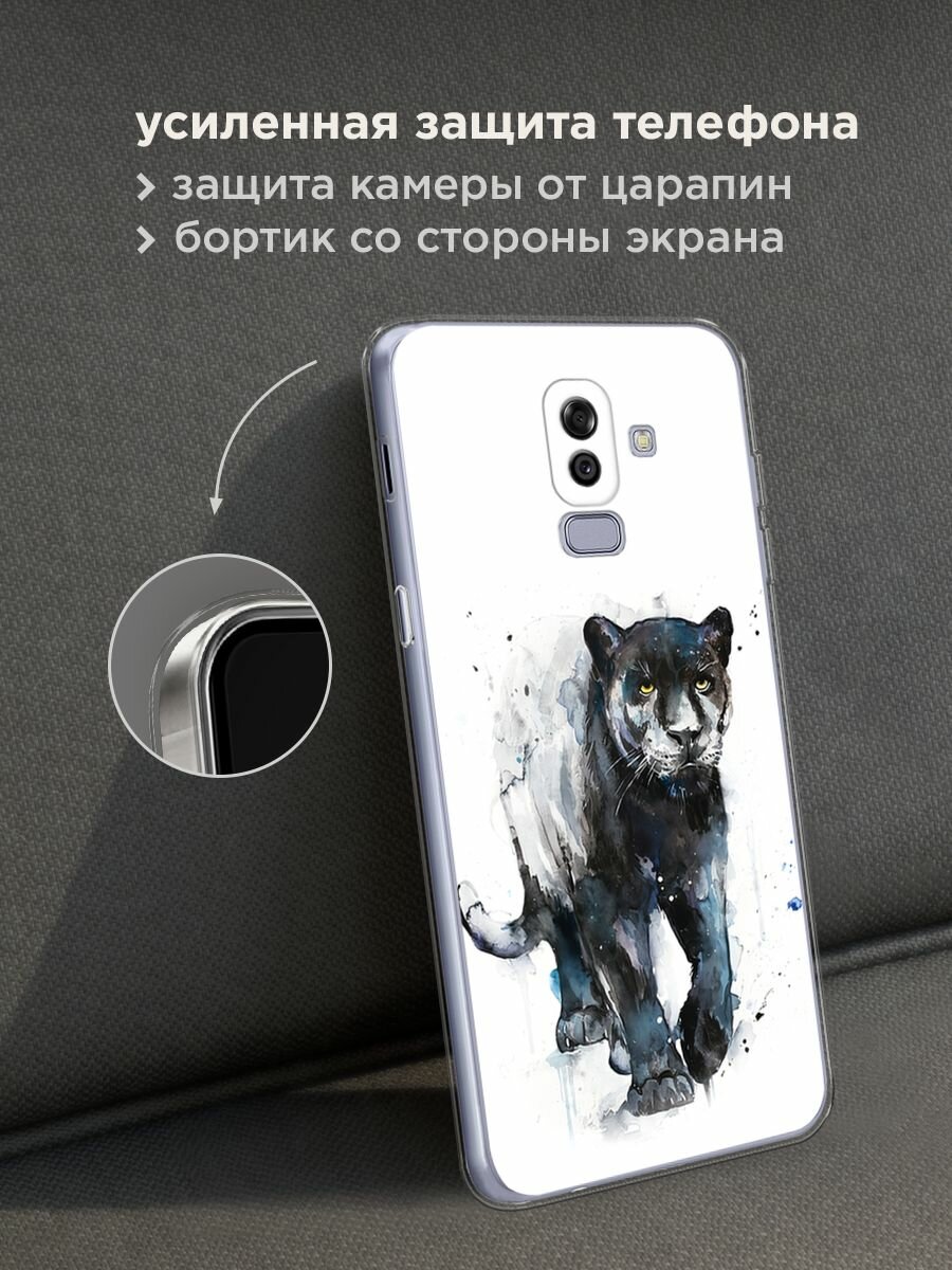 Чехол на Samsung Galaxy J8 / Самсунг Галакси Джей 8 с принтом "Пантера арт 3" — фото 1