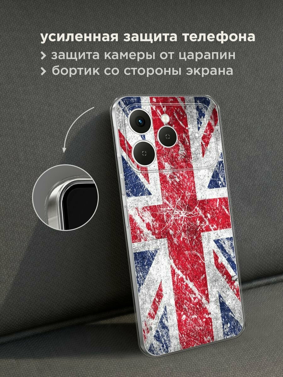 Чехол на Tecno Spark 40 / Текно Спарк 40 с принтом "Флаг британский" — фото 1
