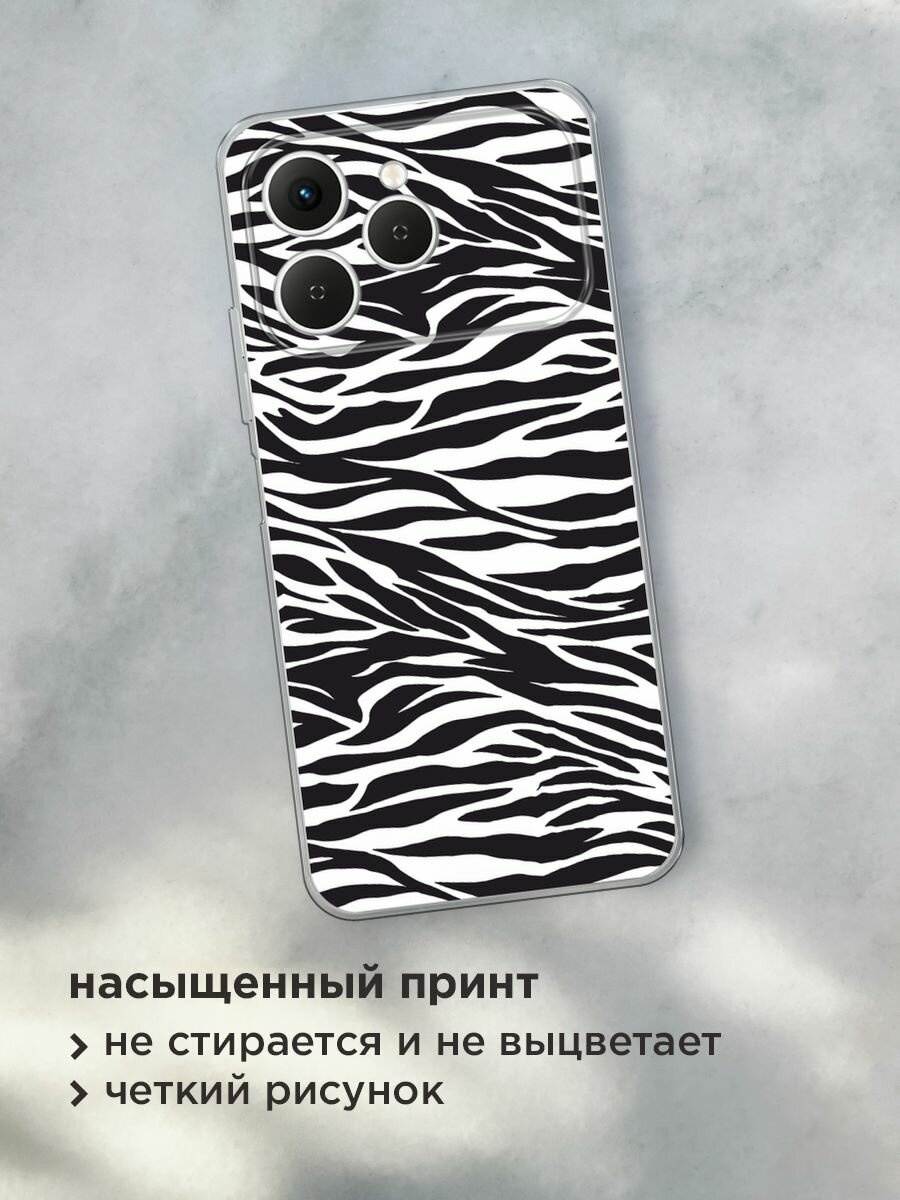Чехол на Tecno Spark 40 / Текно Спарк 40 с принтом "Принт зебра" — фото 1