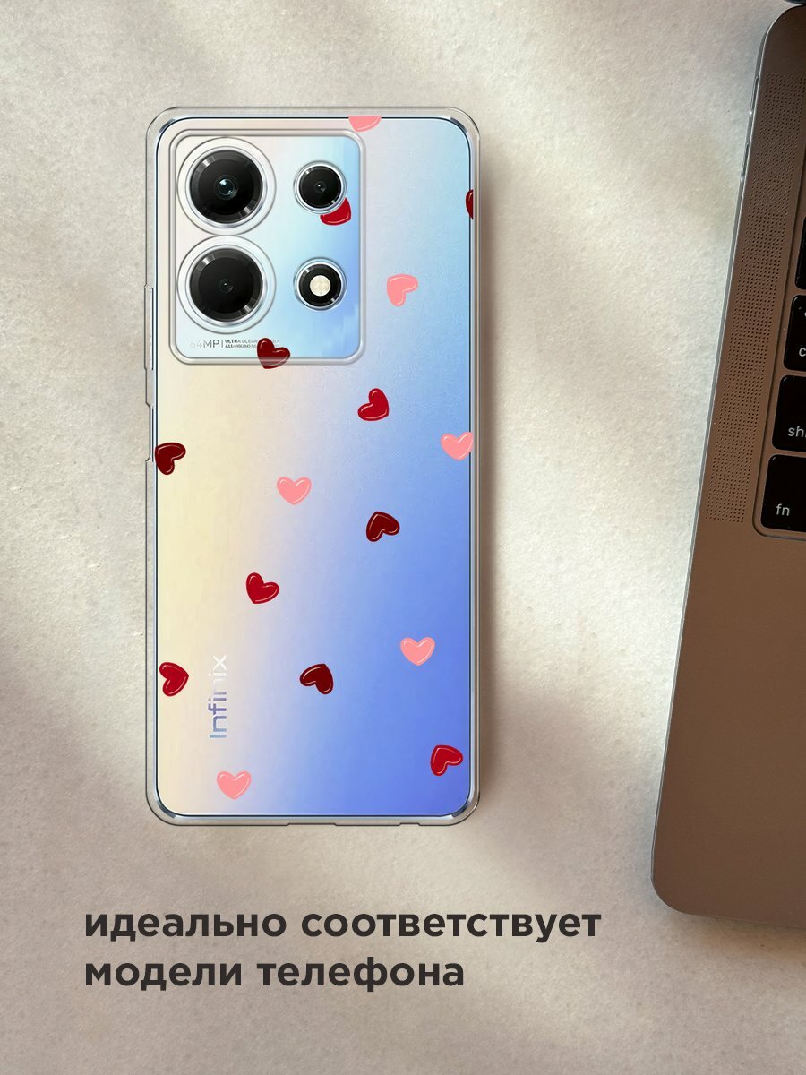 Чехол на Infinix Note 30 4G / Инфиникс Нот 30 4G с принтом "Бордовые сердечки 2" — фото 1