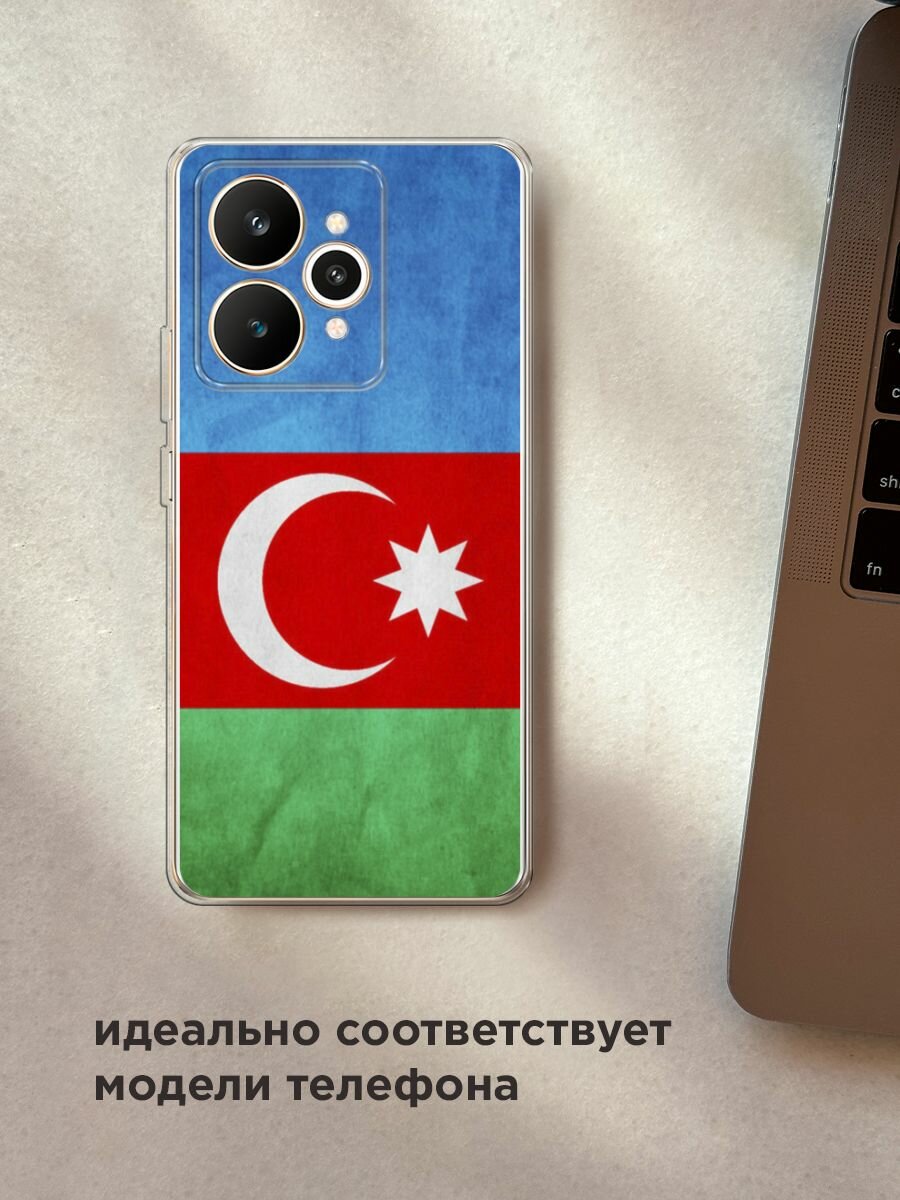 Чехол на Realme 15 / Реалми 15 с принтом "Флаг Азербайджана" — фото 1