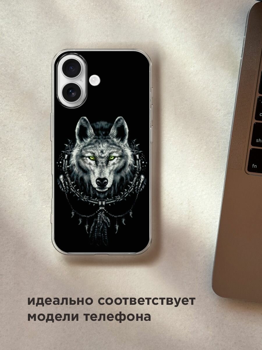 Силиконовый чехол на Apple iPhone 17 / Айфон 17 с принтом "Волк оберег" — фото 1