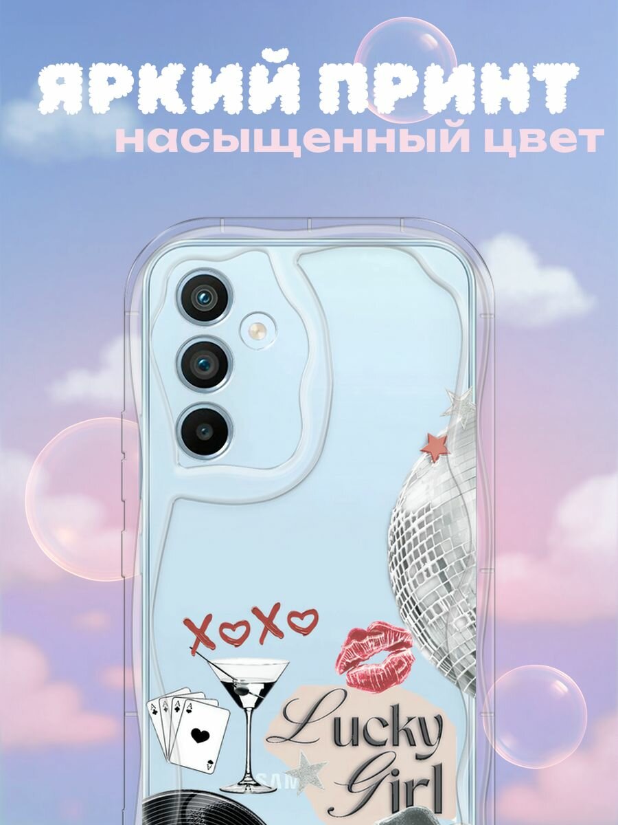 Чехол на Samsung Galaxy A54 5G / Самсунг А 54 с принтом xoxo lucky girl 2 — фото 1