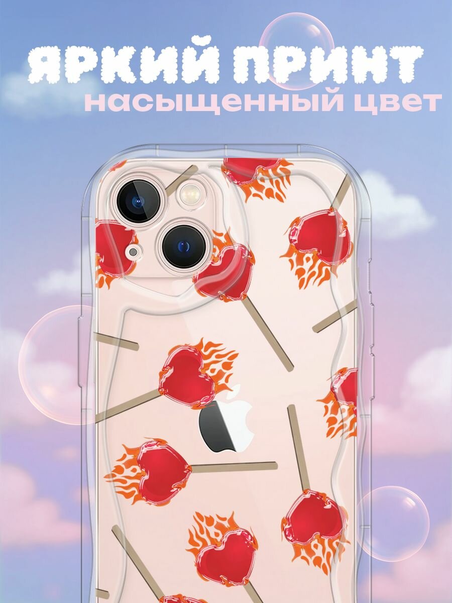 Чехол на Apple iPhone 13 / Айфон 13 с принтом Горящие леденцы 2 — фото 1