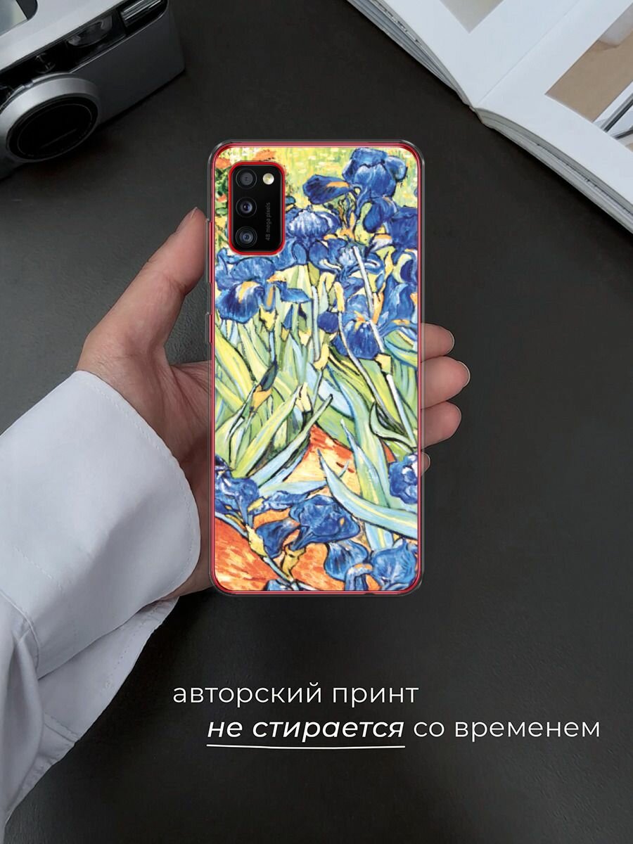 Чехол на Samsung Galaxy A41 / Самсунг Галакси А41 с принтом "Ирисы Ван Гог" — фото 1
