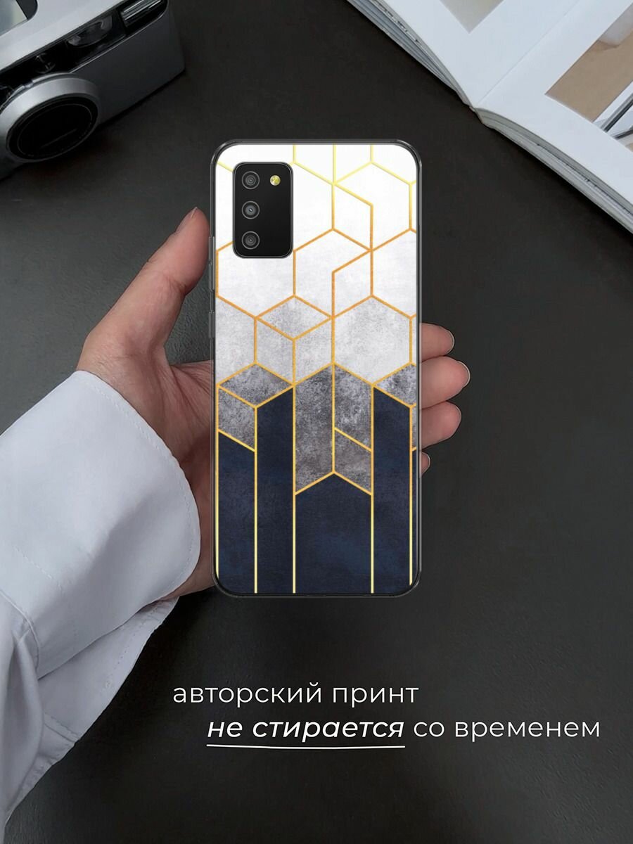 Чехол на Samsung Galaxy A02s / Самсунг Галакси A02s с принтом "Черно-белая мозаика" — фото 1