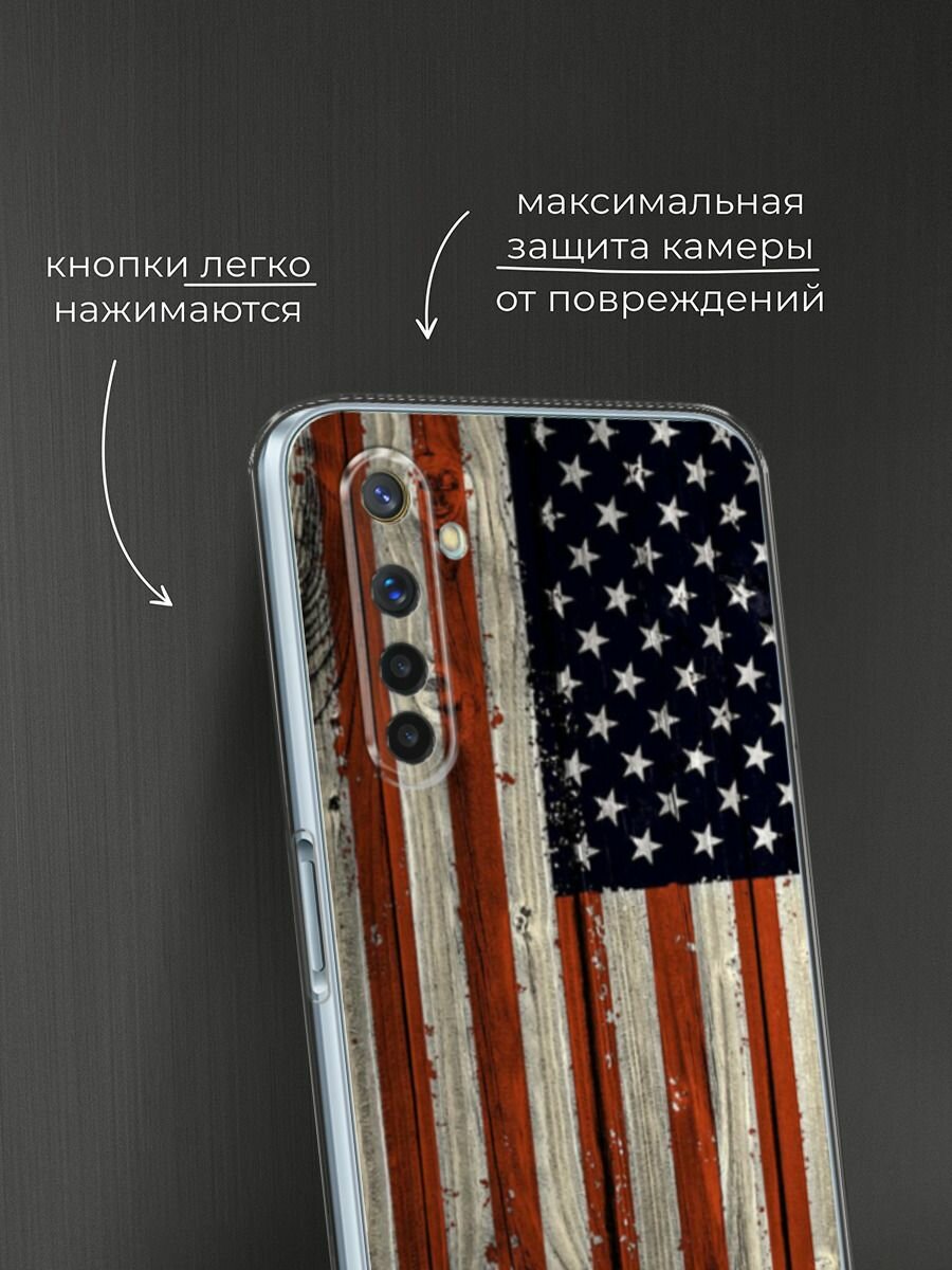 Силиконовый чехол на Realme 6 / Реалми 6 с принтом "США" — фото 1