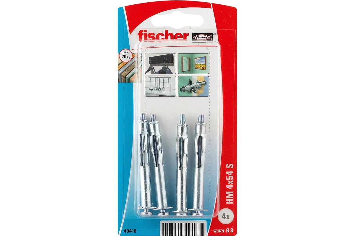 Fischer HM 4x54 S K NV 49416 - металлический дюбель Ø4×54 мм, для крепежа