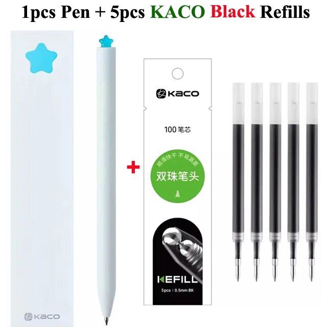 KACO Первое сердце любви/звезда гелевая ручка 1Pen 5KACO Black ink