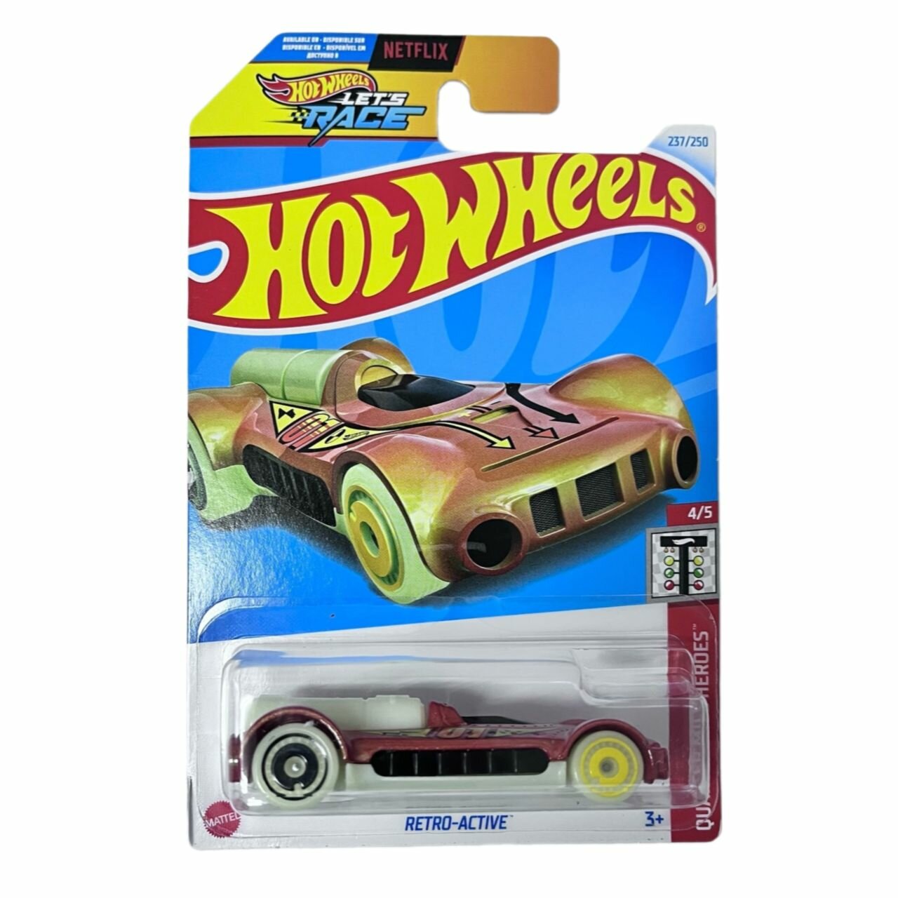 Машинка Hot Wheels металлическая в масштаб 1:64 RETRO-ACTIVE (Оранжевый/желтый)