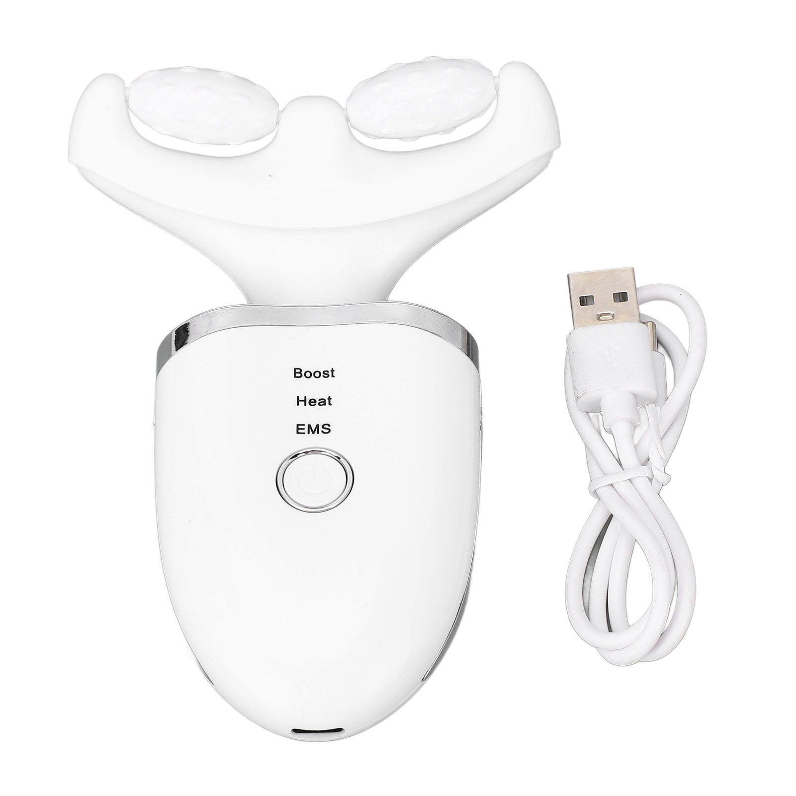 Светодиодный прибор для красоты шеи и лица со съемным массажным роликом, нагревающим микротоковую коррекцию лица, массажер для подтяжки лица и шеи