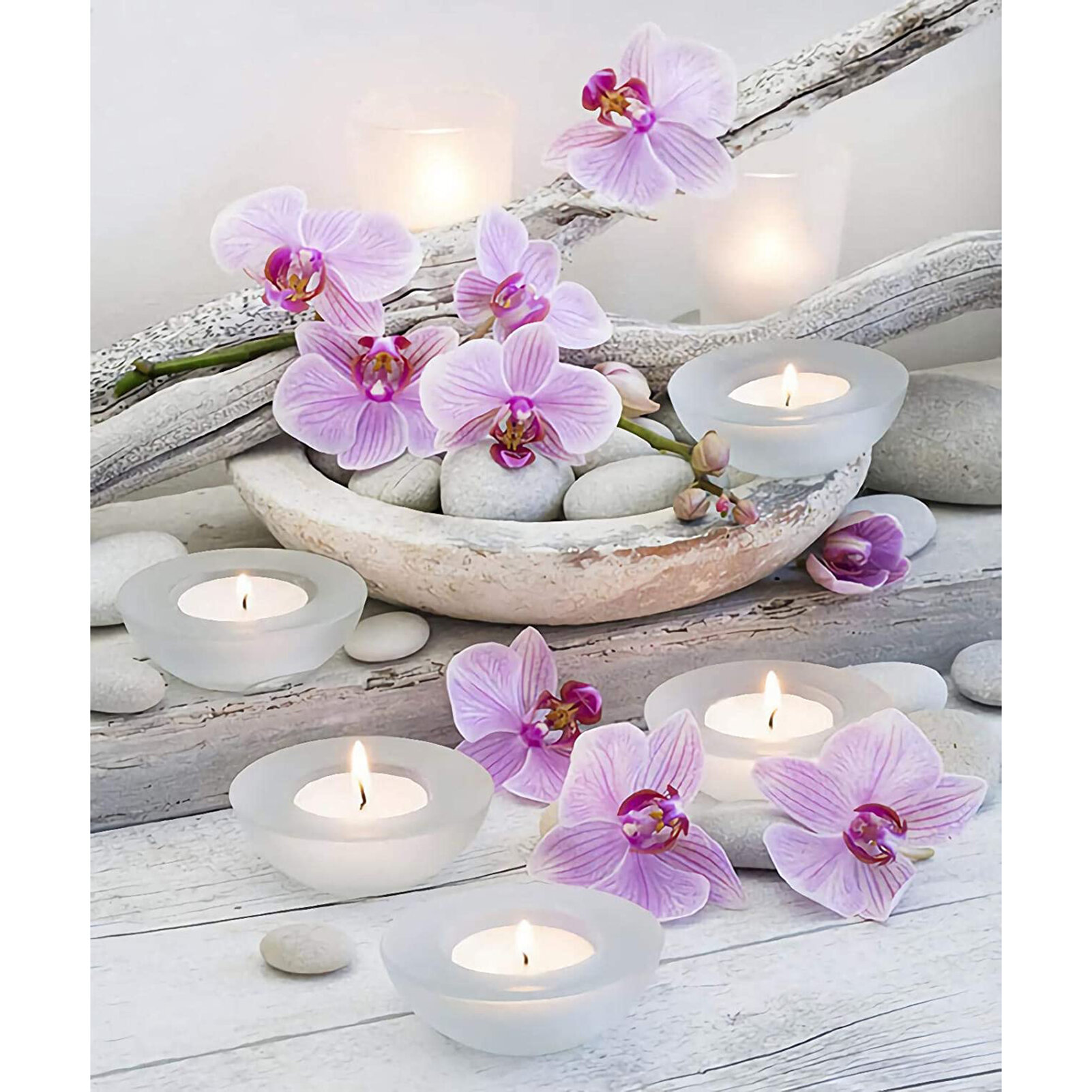 Наборы для создания 5D алмазных картин DIY 12 x 16 дюймов (30*40см) с рисованием по номерам, ринestones для вышивки, картины-фрески, ручная работа, для украшения стен дома, фаленопсис, материалы: канва и смола, вес упаковки 115г, размер упаковки