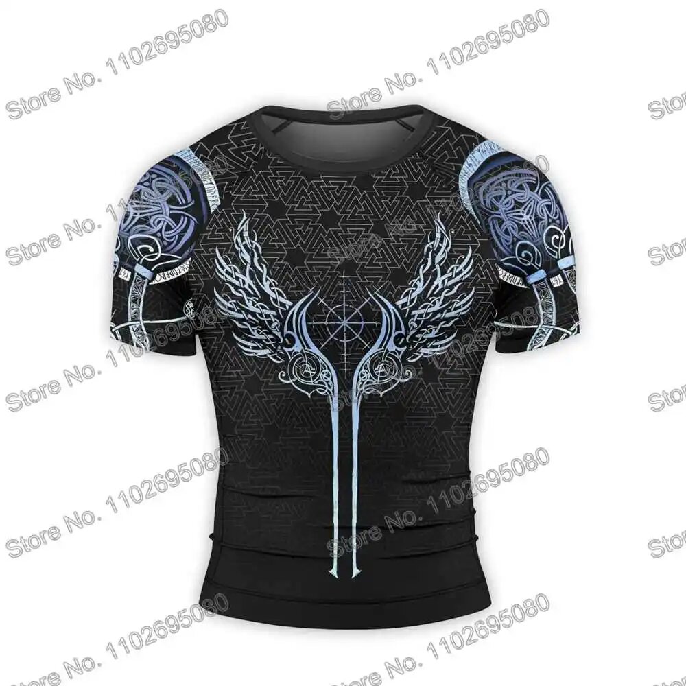 Vikings 3 Рашгард для серфинга из полиэстера и спандекса для мужчин Черный, XL, 17