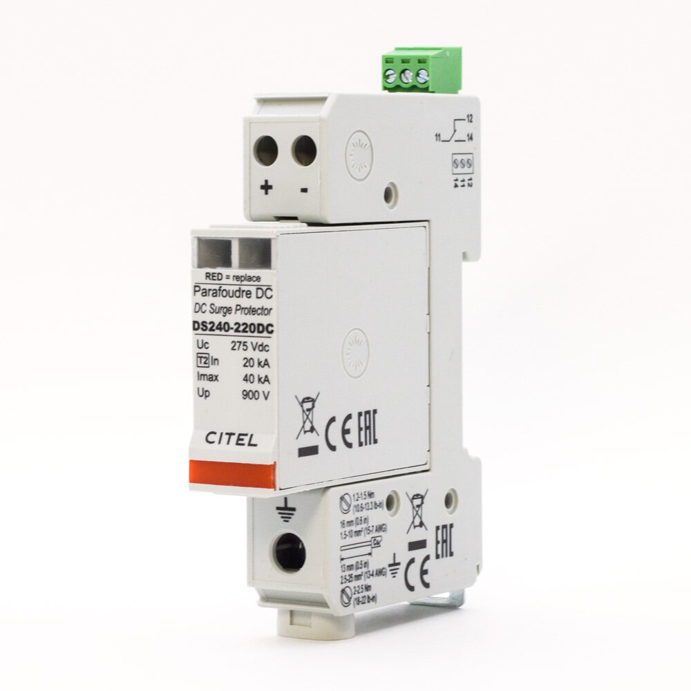 УЗИП CITEL DS240S-220DC (310211) тип 2, для защиты сети постоянного тока 220В, импульс Imax 40кА
