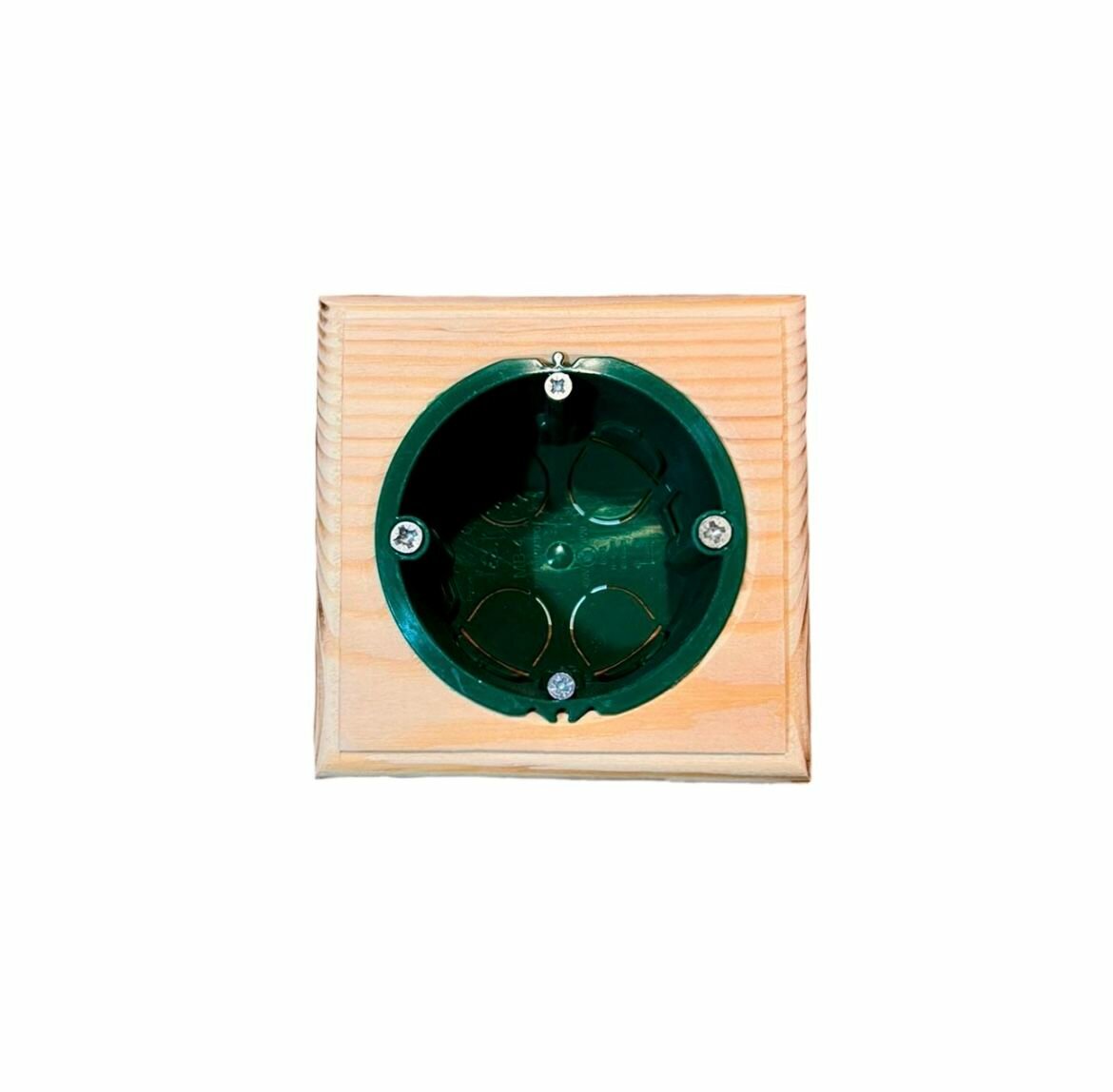 Накладка деревянная для выключателей и розеток, сосна, IP55, встраиваемая, 100x100мм