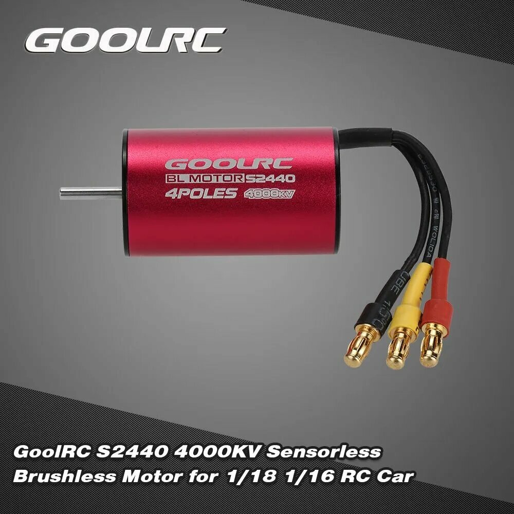 GoolRC S2440 4000KV Бессенсорный бесщеточный двигатель для 1/18 1/16 RC