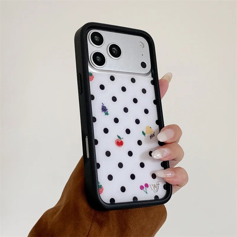 Чехол для телефона Wildflower Hot Polka Dots для iPhone 17, 16, 15, 14, 13, 12, 4, For iPhone 14 Pro