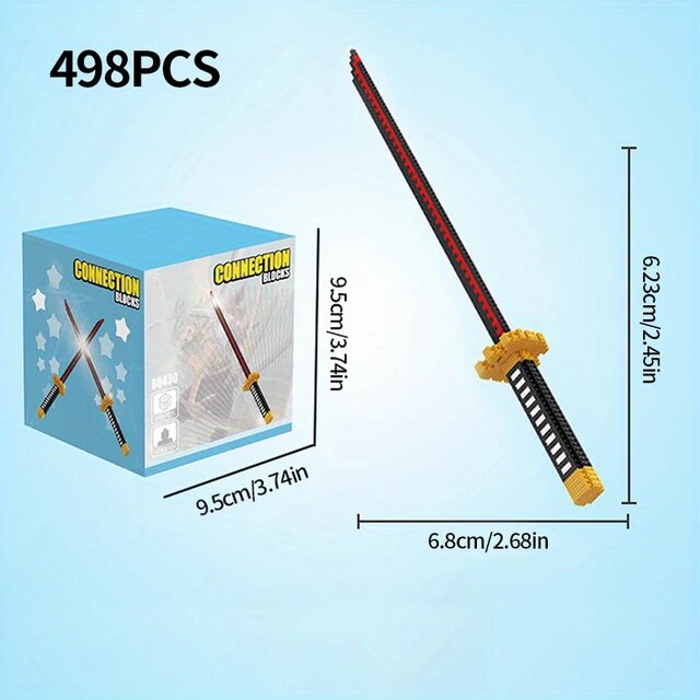 Строительные блоки в виде самурайского меча, меч ниндзя, самурайский меч, японская аниме-бабочка, строительные блоки в виде меча Нитирина, детские игрушки, игрушки для взрослых