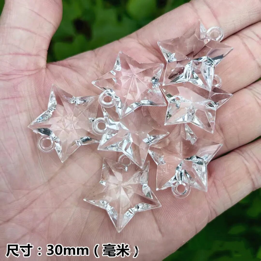 30 шт. акриловые прозрачные бусины в форме звезды и капли DIY подвеска в виде капель для свадебной вечеринки дома Рождественская люстра украшение освещения