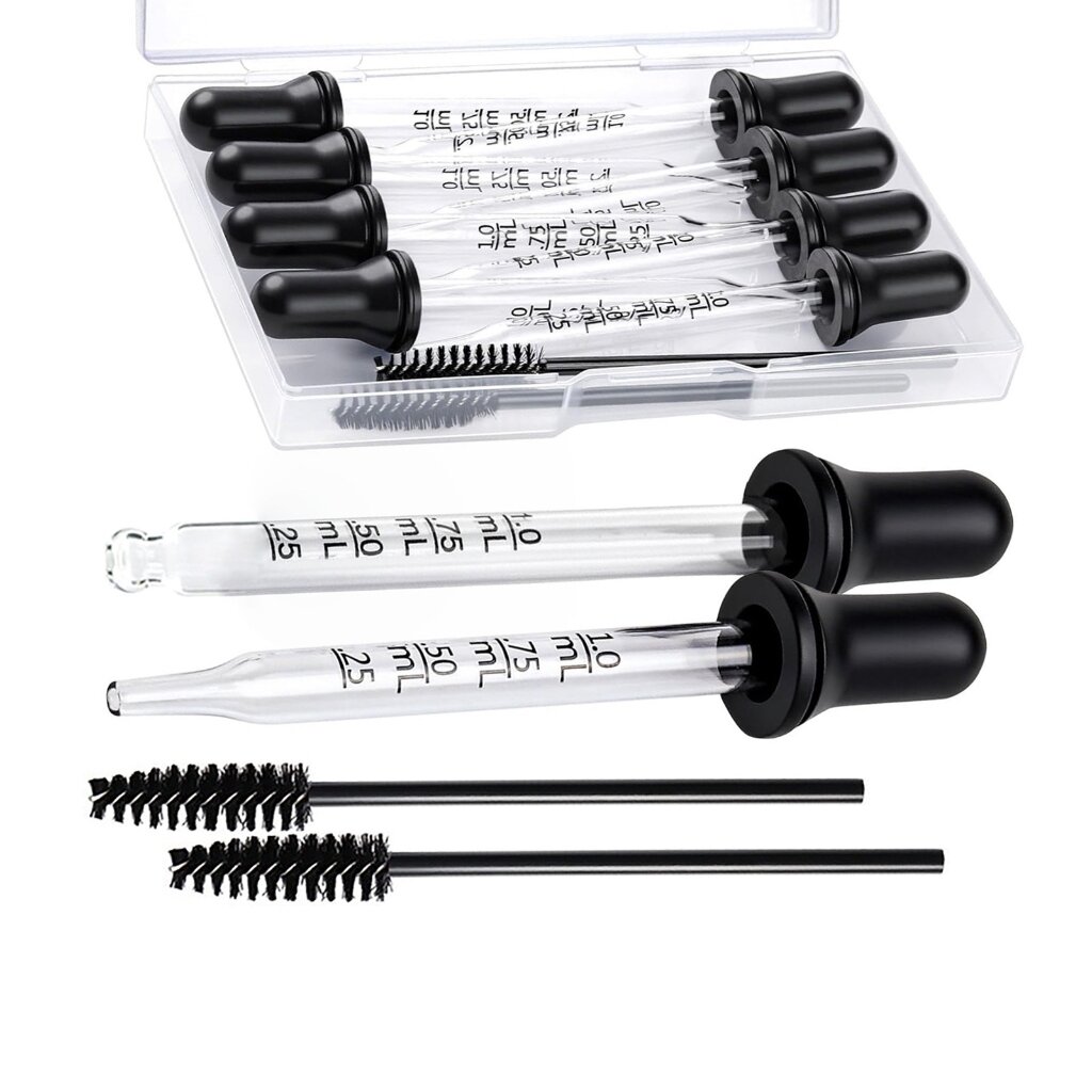 Прозрачная Лабораторная Стеклянная Капельница Стеклянная Пипетка-Капельница с Чистящей Щеткой Школьные Лабораторные Принадлежности Простота установки