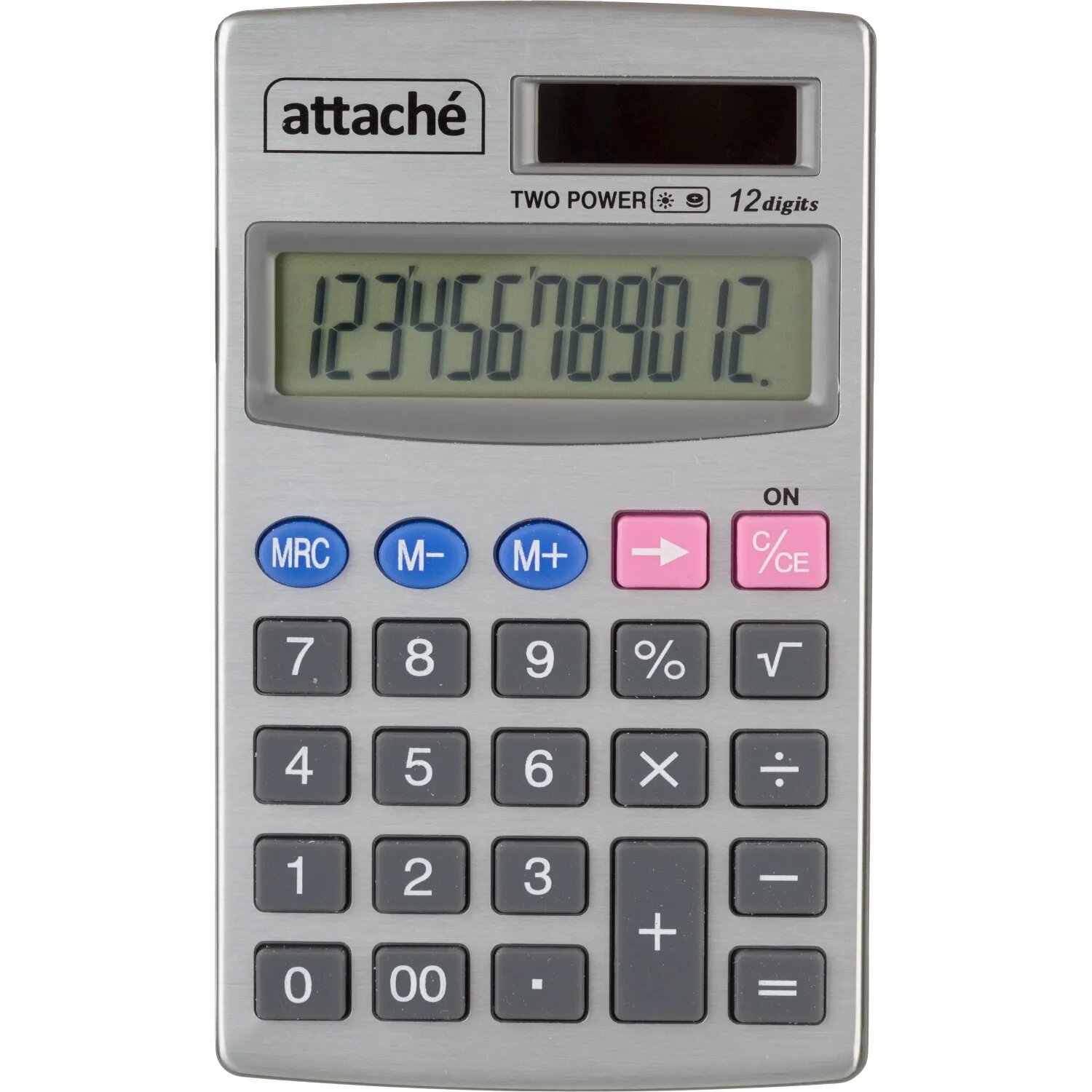 Калькулятор карманный Attache ATC-333-12P 12-ти разрядный серебристый