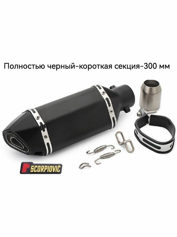 Глушитель универсальный-Универсальная карбоновая выхлопная система для мотоцикла, 300/370/470мм, рыбий хребет сварка, громкий звук
