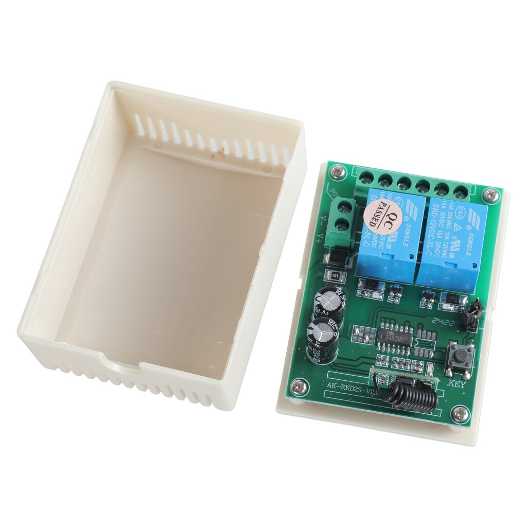 DC 12V 2-Канальный RF 433 МГц Беспроводной Пульт Дистанционного Управления Переключатель Релейный Модуль Приемника для Гаражных Ворот/Электрические Ворота/Curtai