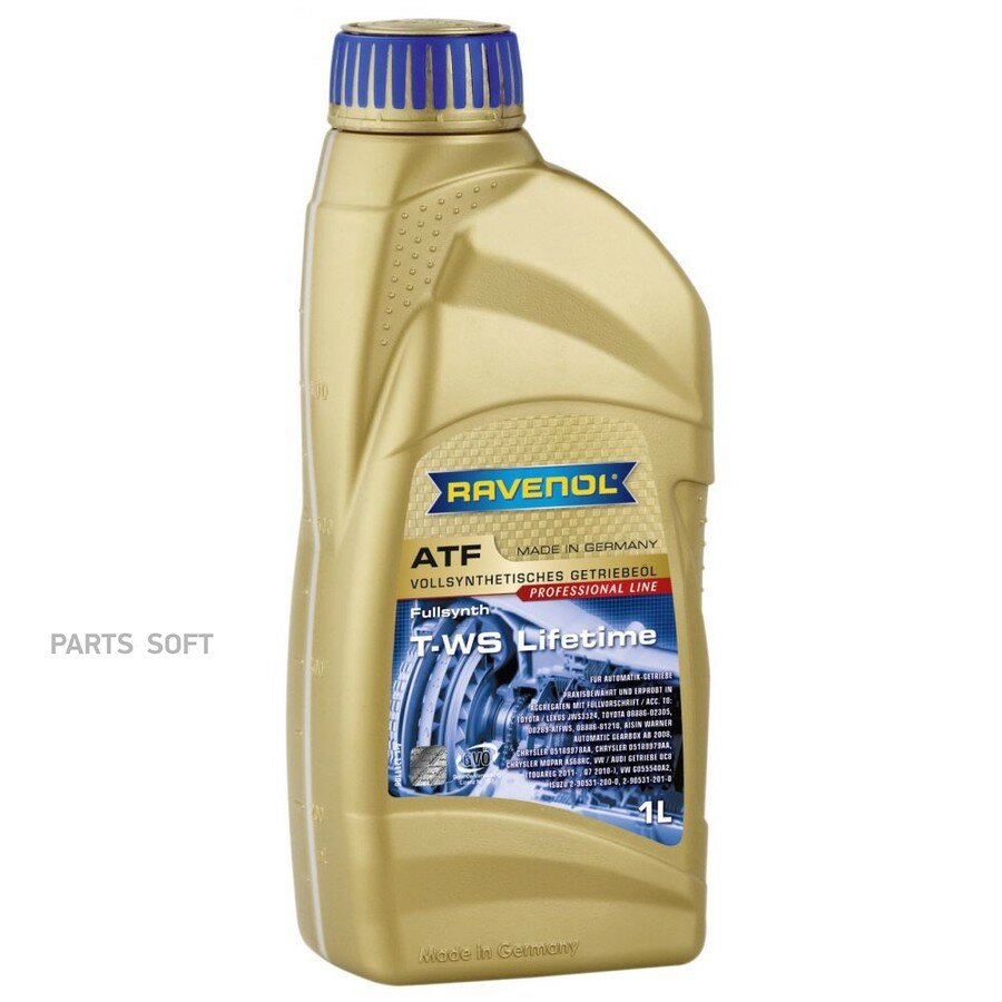 Трансмиссионное масло RAVENOL ATF T-WS Lifetime Fluid 1л (121110600101999) 4014835743311 от официального дистрибьютора, RAVENOL, артикул 4014835743311