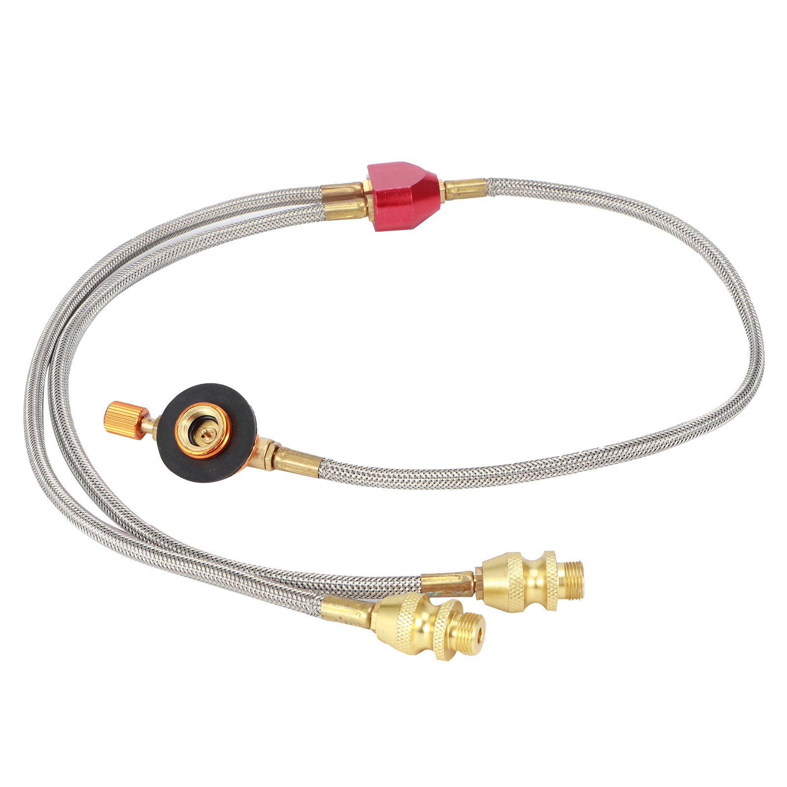 Адаптер шланга для газовой горелки G1/8 DN6 для кемпинга на открытом воздухе, для плоских баллонов, соединительные аксессуары для портативных горелок с 2 горелками