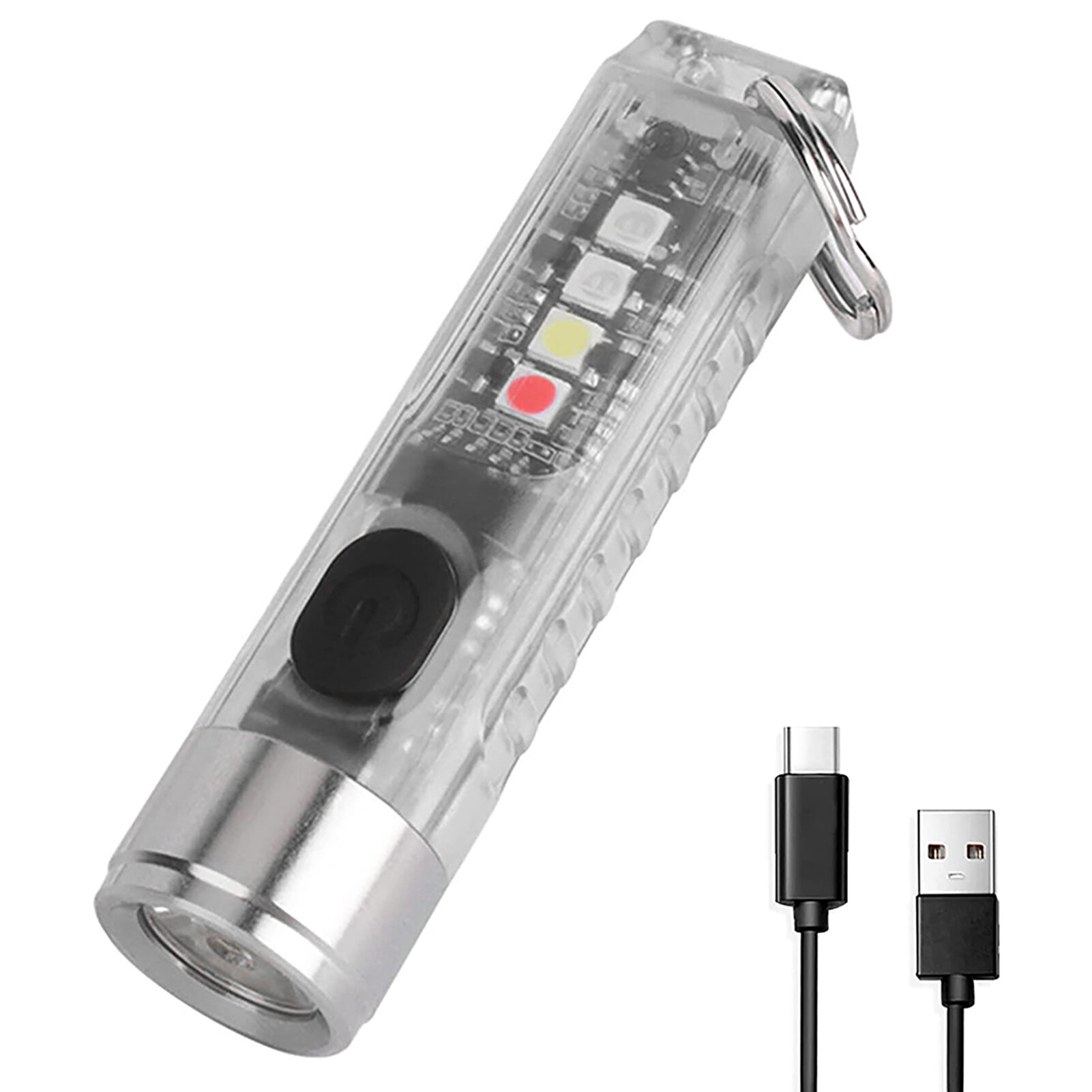 S11 Mini LED Flashlight Small Powerful Keychain Portable USB Rechargeable for Emergency Outdoor Backpacking Camping