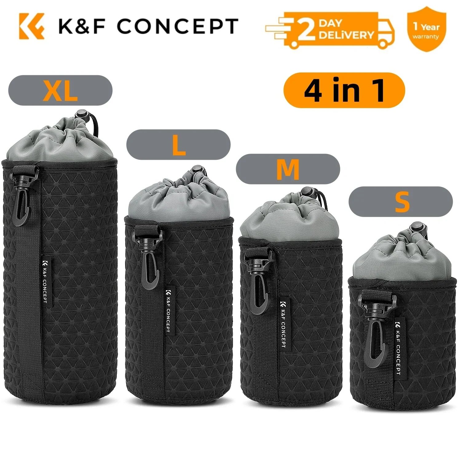 K&F CONCEPT Чехлы для объективов 4 в 1