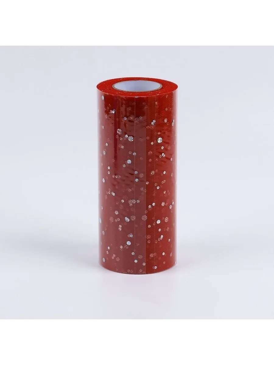 Блестящий красный фатин для творчества