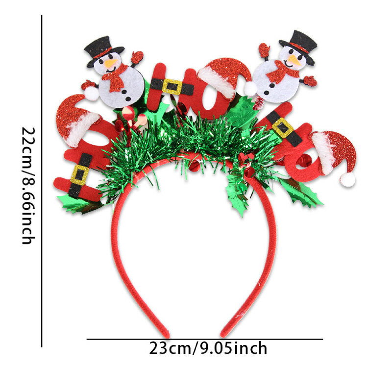 Очаровательный рождественский костюмный ободок с разноцветными украшениями оленя и снеговика на 2025 год, HO Снеговик