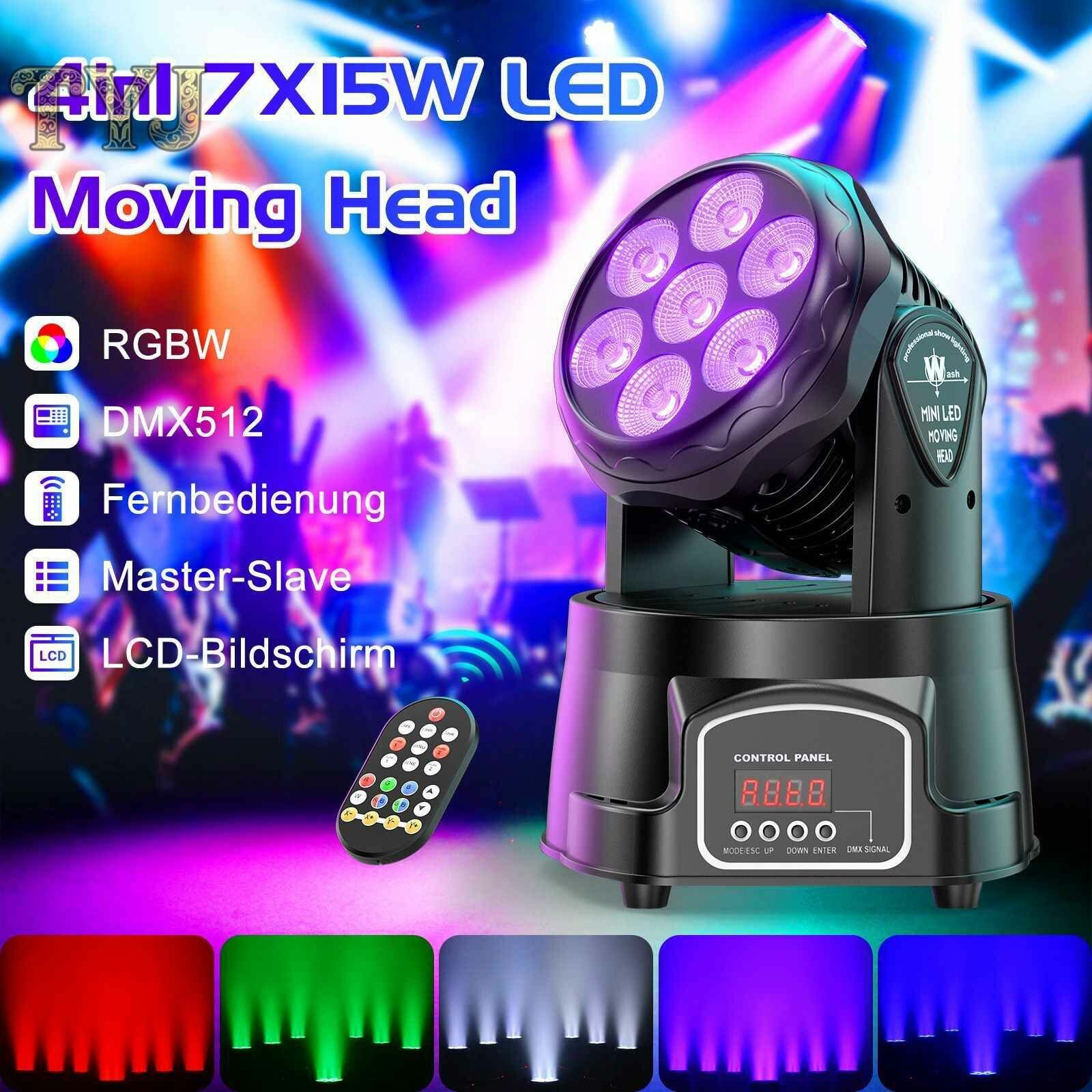 Моторизированный светодиодный мини-прожектор, LM70S, 7*15Вт, вращающаяся LED голова для дискотеки, вечеринки, корпоратива, празничное освещение для мероприятия