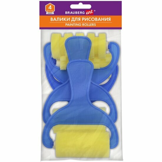 Валики для рисования Brauberg художественные, набор 4 штуки, ART DEBUT, 201090