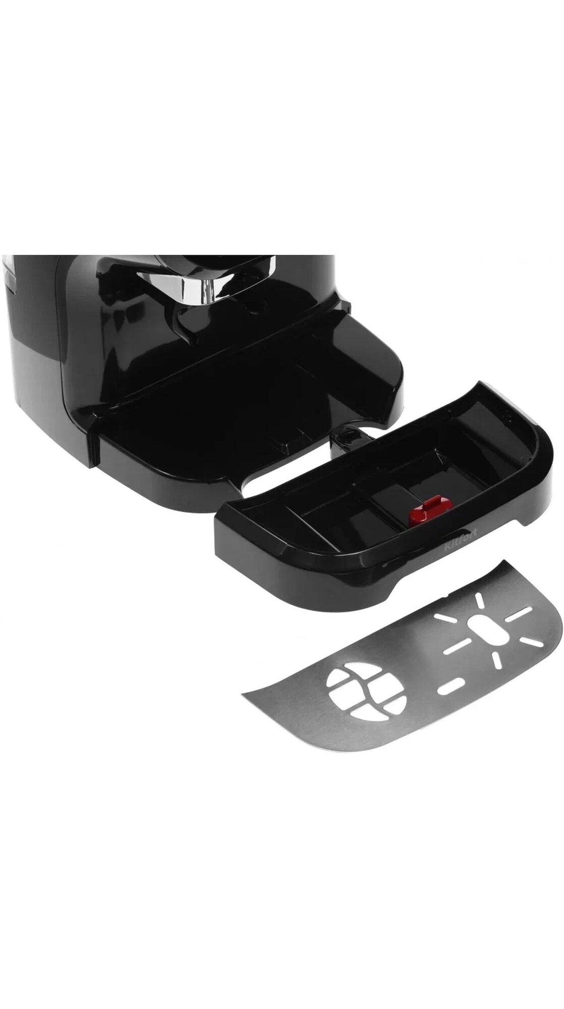 Кофеварка Kitfort КТ-7107, рожковая, 1560 Вт, давление 19 Бар, черный/серебристый