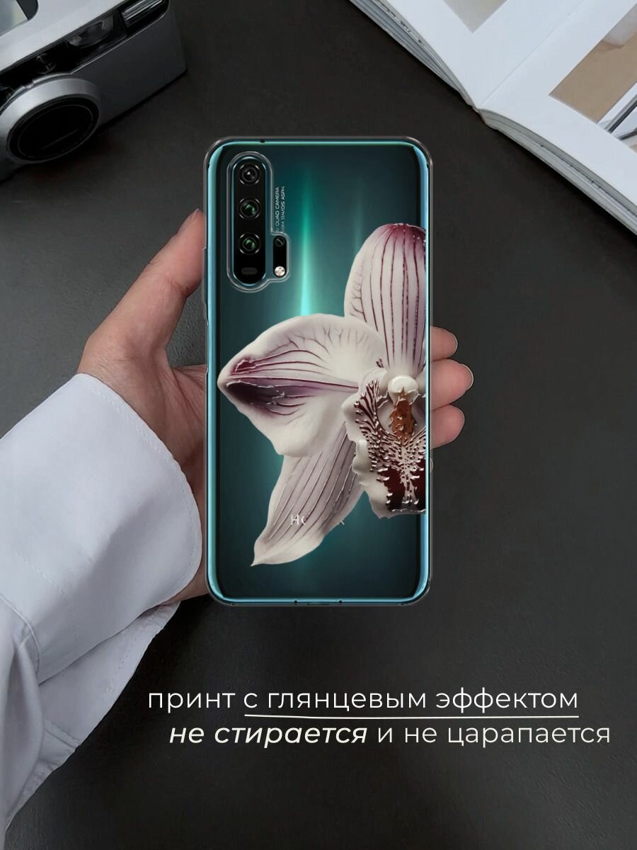 Чехол на Honor 20 Pro / Хонор 20 Про с принтом Белая орхидея — фото 1