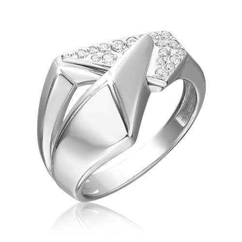 Кольцо, серебро, 925 проба, фианит