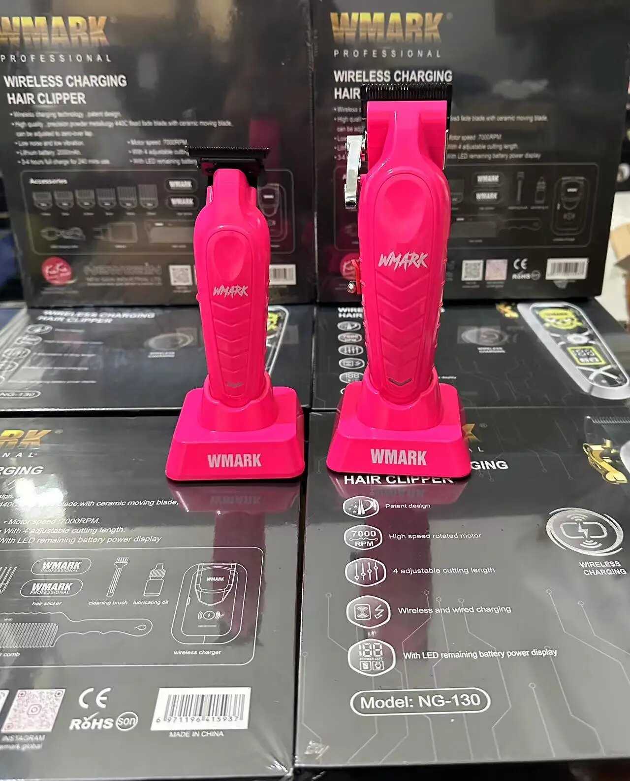 Электрическая машинка для стрижки волос WMARK NG-139+NG-339 Европейская, Розовый