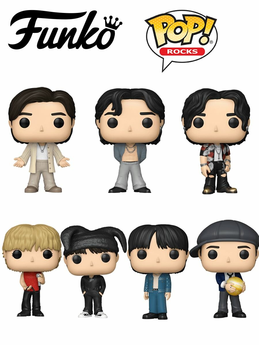Funko POP! Rocks BTS Statue - Jung Kook Jimin V Jimin RM J HOPE Agust - Коллекционная виниловая статуэтка 7 шт.
