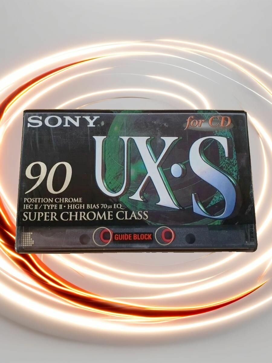 Аудиокассета Sony UX-S 90 chrom , 1994 г, 1 шт (90 мин, топовый хром)