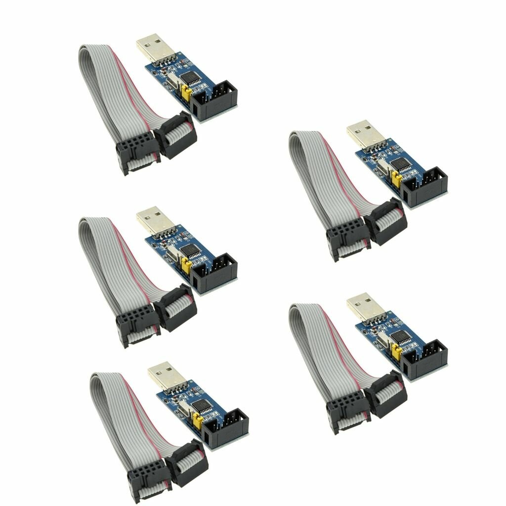 AVR программатор ISP USBASP загрузчик с самовосстановлением, защита от перегрузки по току-5шт