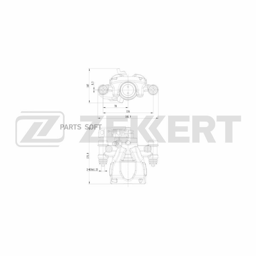 ZEKKERT BS-8348 Тормозной суппорт задний левый Nissan NV400 (X62 X62B) 11- Renault Master III 10- Opel Movano B 1 ()